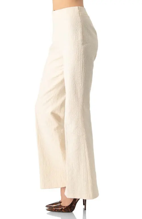 IVONNE Wide-leg Textured Trousers