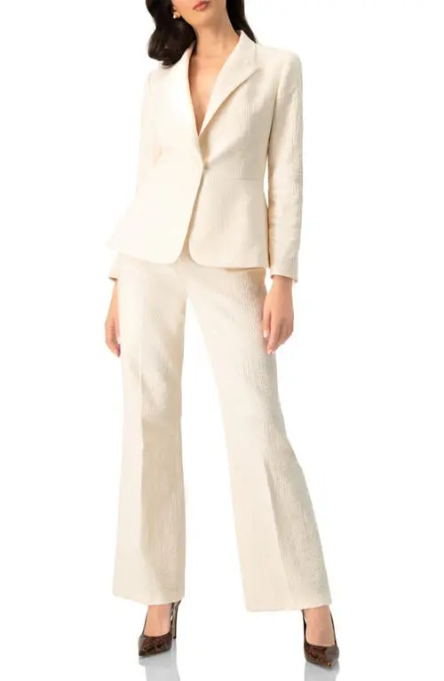 IVONNE Wide-leg Textured Trousers