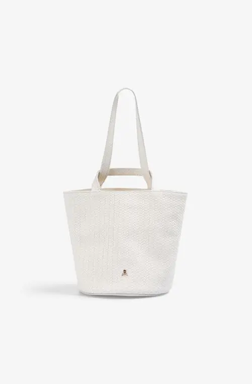 SCALPERS Mini Cube Woven Leather Bucket Bag