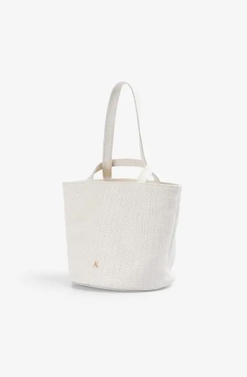 SCALPERS Mini Cube Woven Leather Bucket Bag
