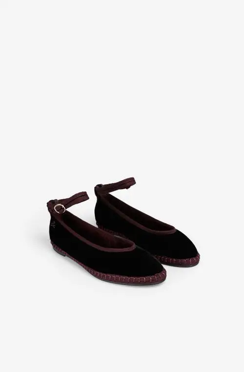 SCALPERS Velvet Ankle Strap Slippers