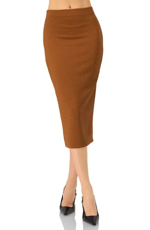 IVONNE Fitted Midi Skirt With Back Slit