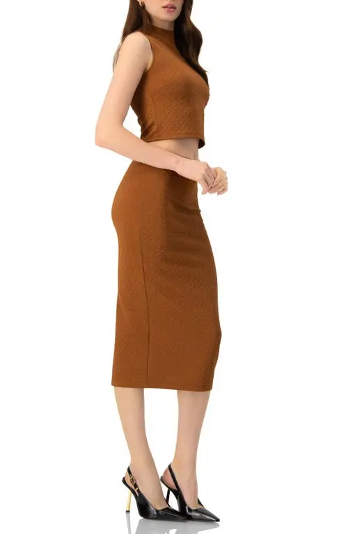 IVONNE Fitted Midi Skirt With Back Slit