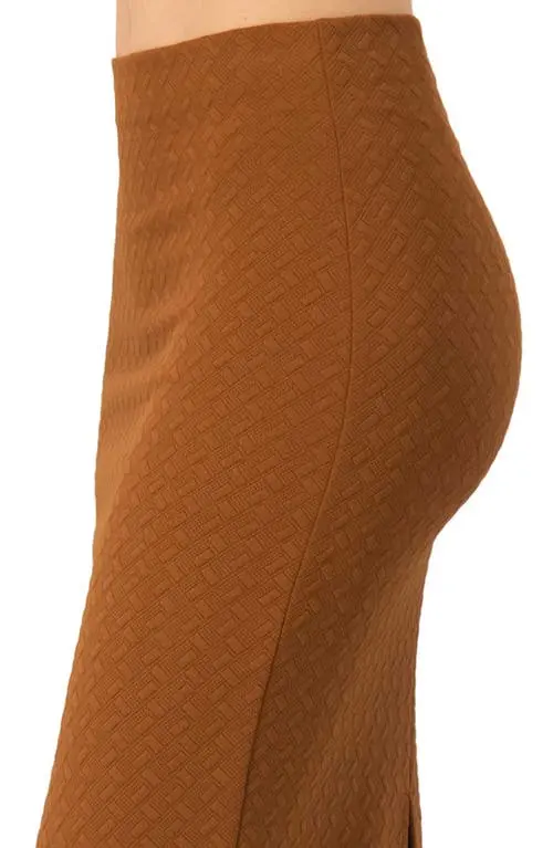 IVONNE Fitted Midi Skirt With Back Slit