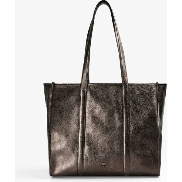 SCALPERS Metallic Leather Shopper Bag