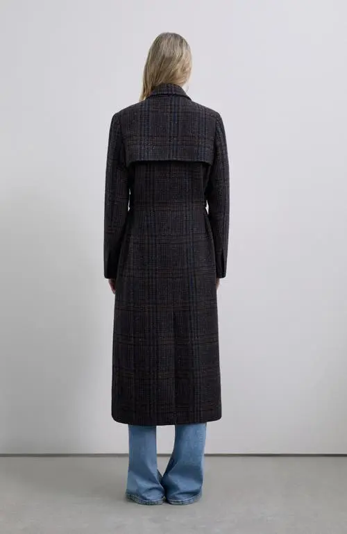 SCALPERS Checkered Print Long Coat