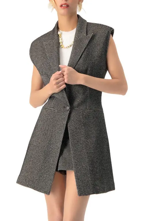 IVONNE Checkered Vest - Black