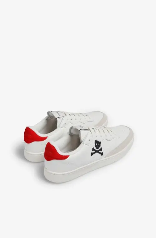 SCALPERS Leather Sneakers With Skull Detail - Blue/red