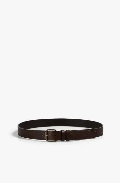 SCALPERS Leather Belt With Skull Detail