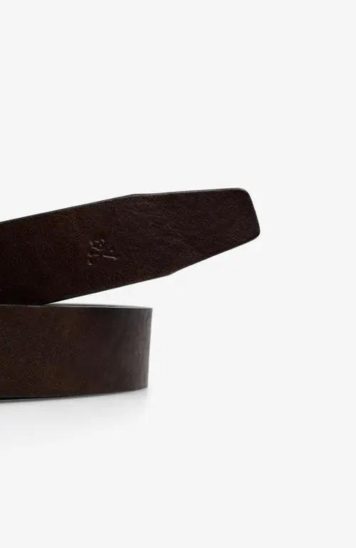 SCALPERS Leather Belt With Skull Detail