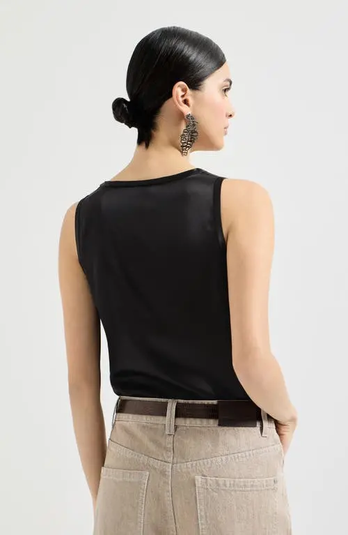 Brunello Cucinelli Satin Top - Black