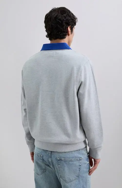 SCALPERS Contrast Polo Sweater - Greymelange