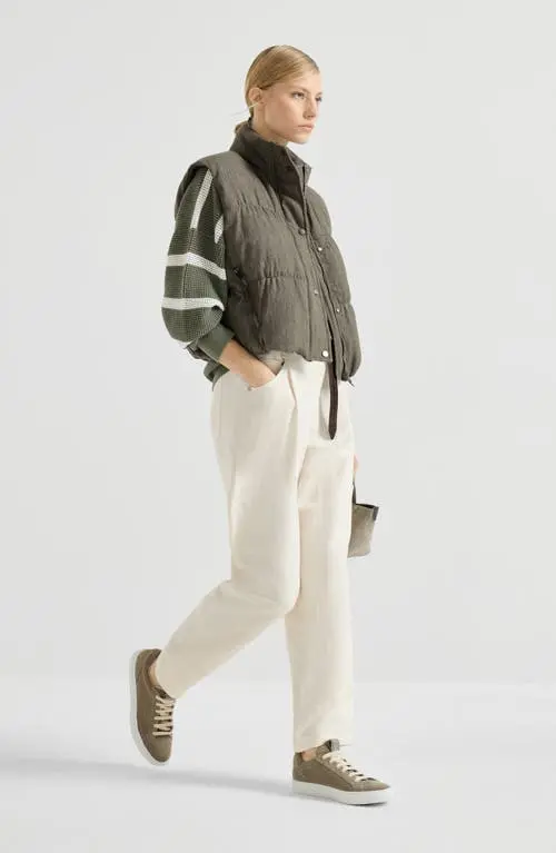 Brunello Cucinelli Fluid Twill Baggy Trousers - Ivory