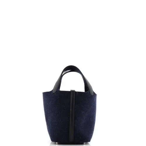 Hermès Picotin Lock Bag Felt With Leather Pm - Blue