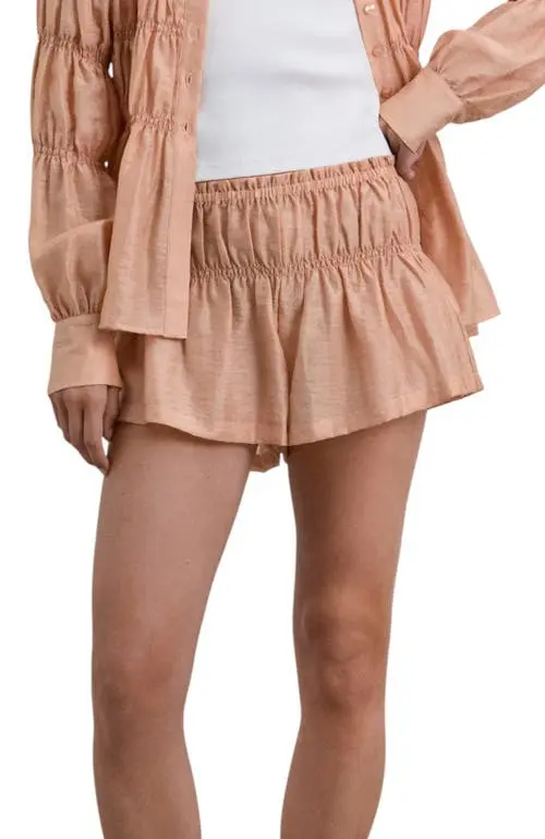 SCALPERS Smocked Waist Short - Blush
