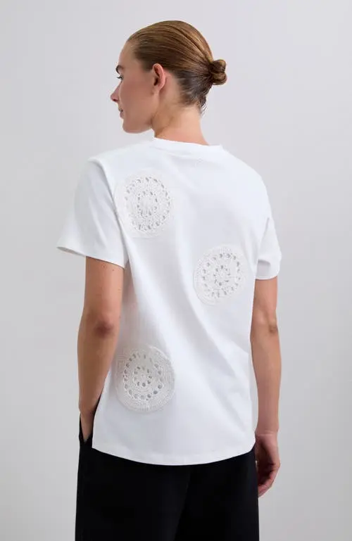 SCALPERS Crochet Appliqué Tee - Ecru