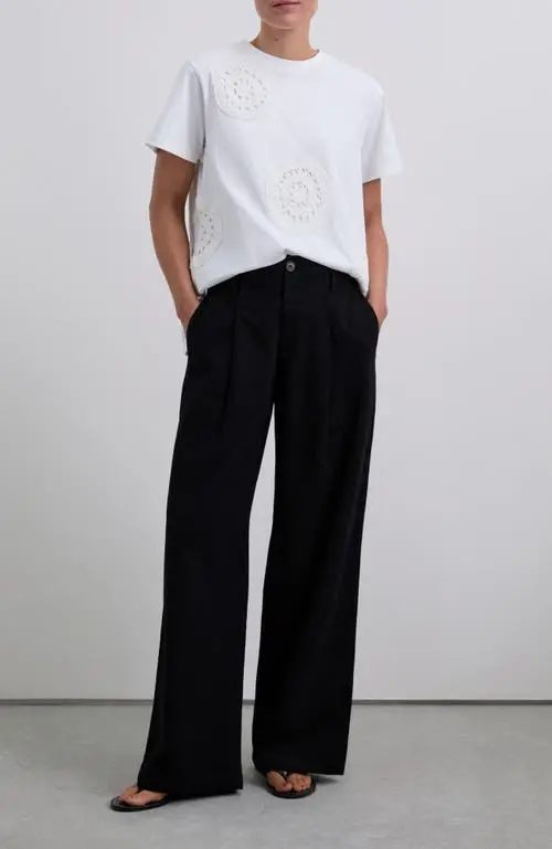 SCALPERS Crochet Appliqué Tee - Ecru