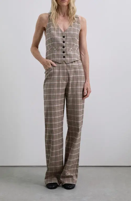 SCALPERS Plaid Suit Pants - Pinkcheck