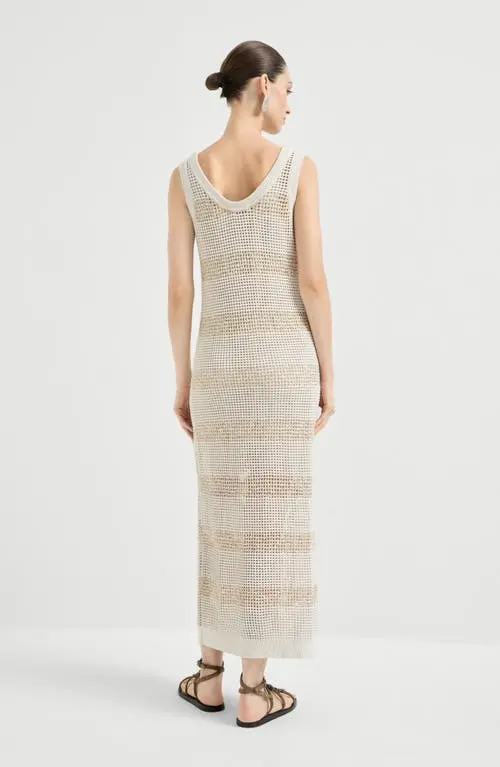 Brunello Cucinelli Striped Cotton Dress - Oat