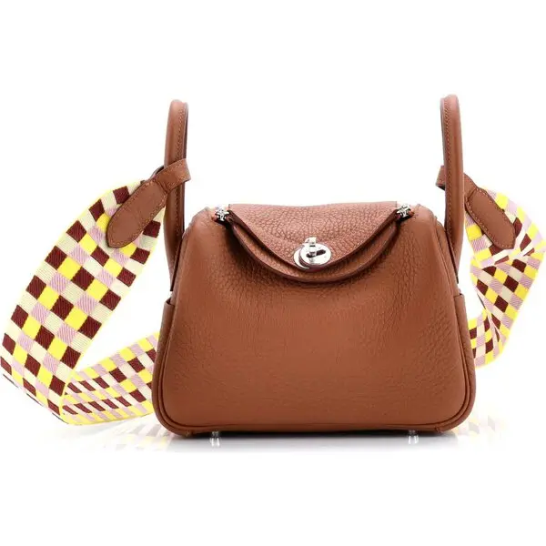 Hermès Lindy Quadrille Mini Bag Clemence With Canvas
