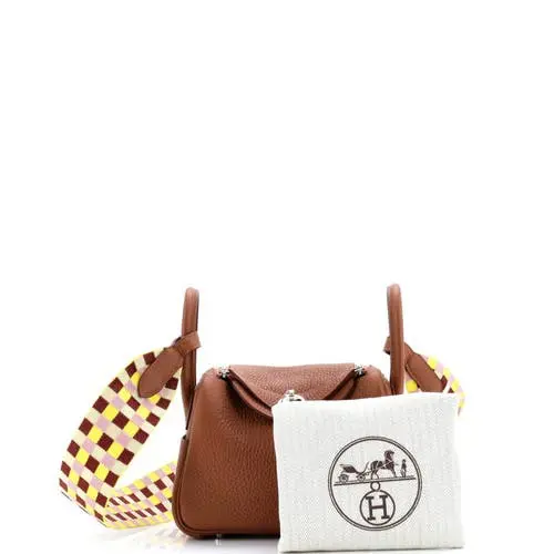 Hermès Lindy Quadrille Mini Bag Clemence With Canvas