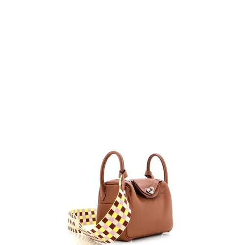Hermès Lindy Quadrille Mini Bag Clemence With Canvas