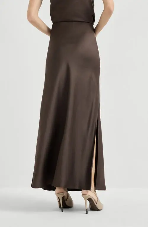 Brunello Cucinelli Bias-cut Maxi Skirt - Cocoa