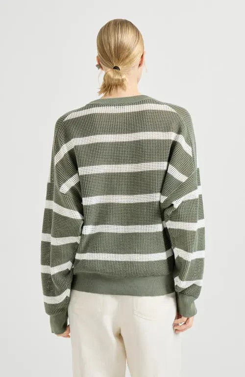 Brunello Cucinelli Striped Net Knit Sweater