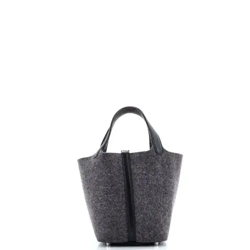 Hermès Picotin Lock Bag Felt With Leather Pm - Grey