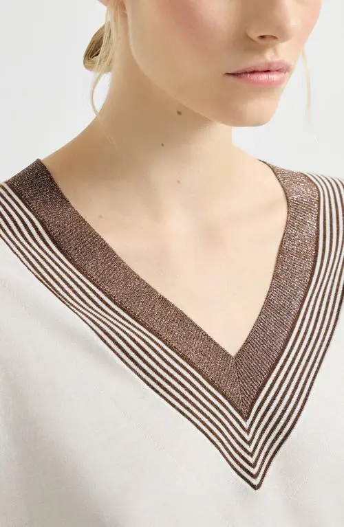 Brunello Cucinelli Cashmere And Silk Lightweight Sweater - White