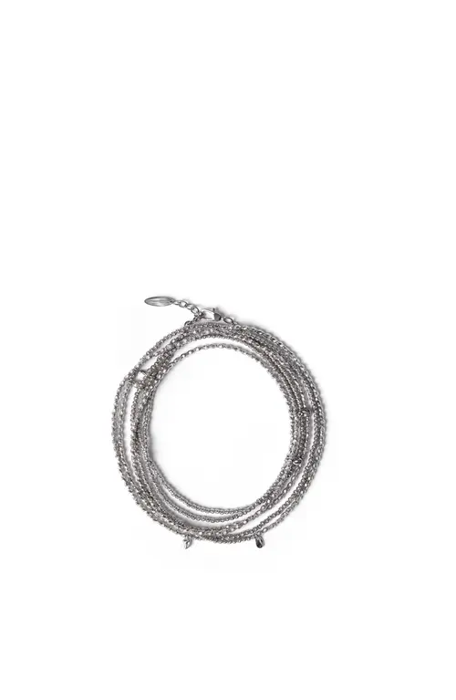 Brunello Cucinelli Hematite And Sterling Beaded Bracelet - Silver
