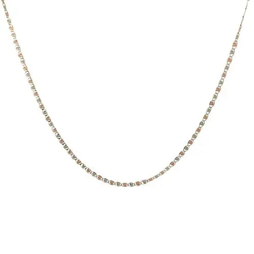ANCONA JEWELRY 14k Tri-color Gold Valentino Heart Link Necklace - Yellow