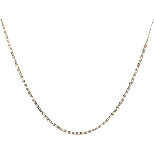 ANCONA JEWELRY 14k Tri Color Gold Valentino Heart Link -inch Necklace - Yellow