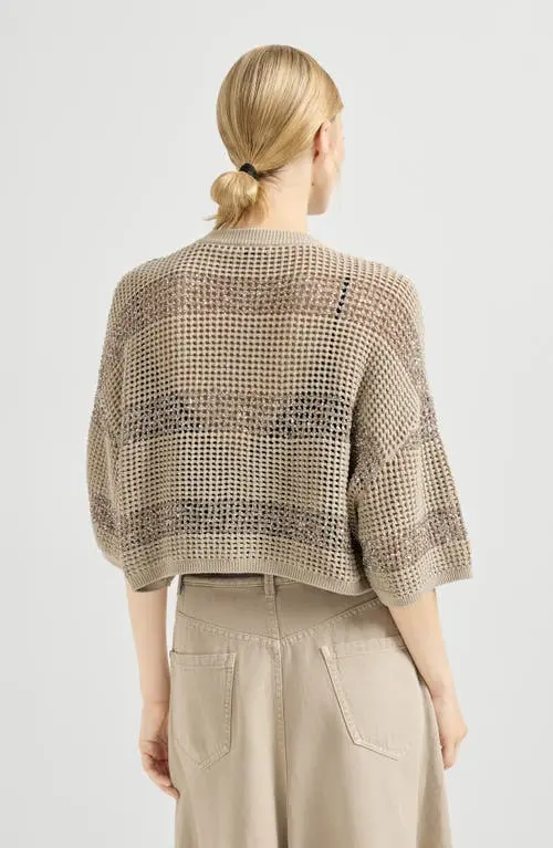 Brunello Cucinelli Cropped Cotton Cardigan - Sand