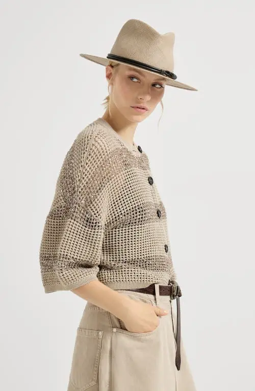 Brunello Cucinelli Cropped Cotton Cardigan - Sand