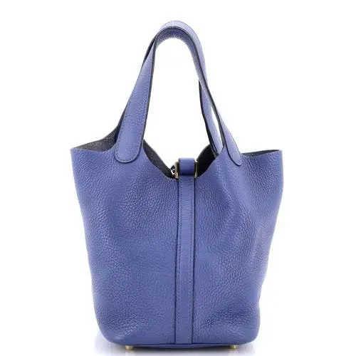 Hermès Picotin Lock Bag Clemence Pm - Blue