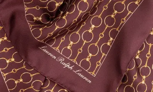 Ralph Lauren Printed Square Silk Scarf - Pinot Noir