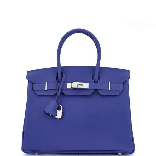 Hermès Birkin Handbag Epsom With Palladium Hardware 30 - Blue