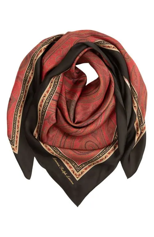 Ralph Lauren Paisley Square Silk Scarf - Ralph Red