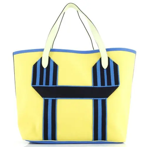 HERMES Pursangle Tote Canvas With Leather