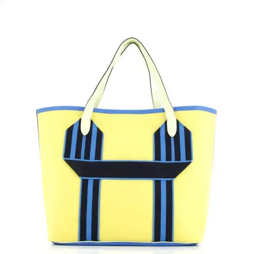 HERMES Pursangle Tote Canvas With Leather