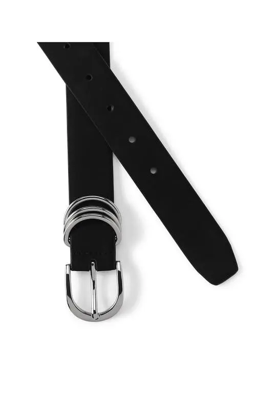 LANDS' END Nubuck Keeper Belt - Black