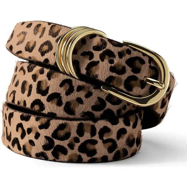 LANDS' END Nubuck Keeper Belt - Brown Leopard