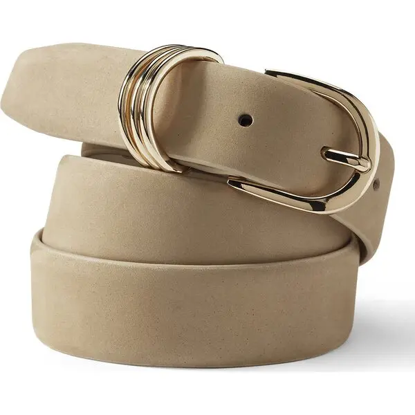 LANDS' END Nubuck Keeper Belt - Warm Almond
