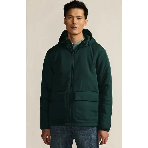 LANDS' END Featherfree Insulated Hooded Jacket - Deep Pine