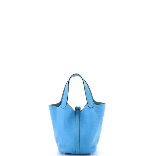 Hermès Picotin Lock Bag Clemence Pm - Blue