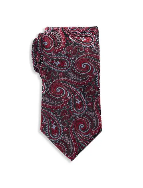 OAK HILL PREMIUM BY DXL Paisley Neck Tie - Burgundy