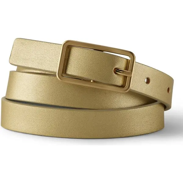 LANDS' END Reversible Skinny Belt - Light Gold/silver