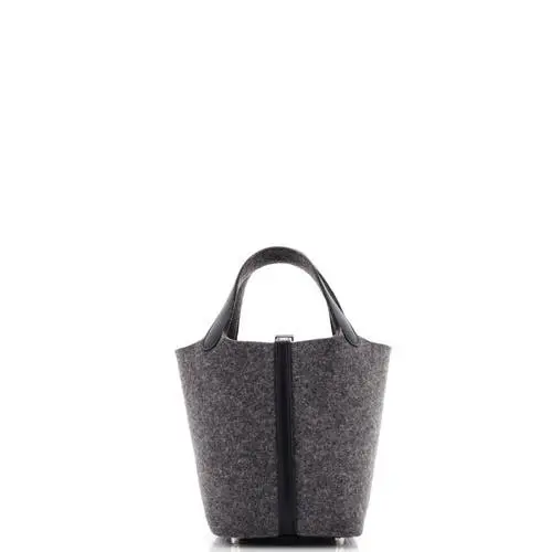 Hermès Picotin Lock Bag Felt With Leather Pm - Grey