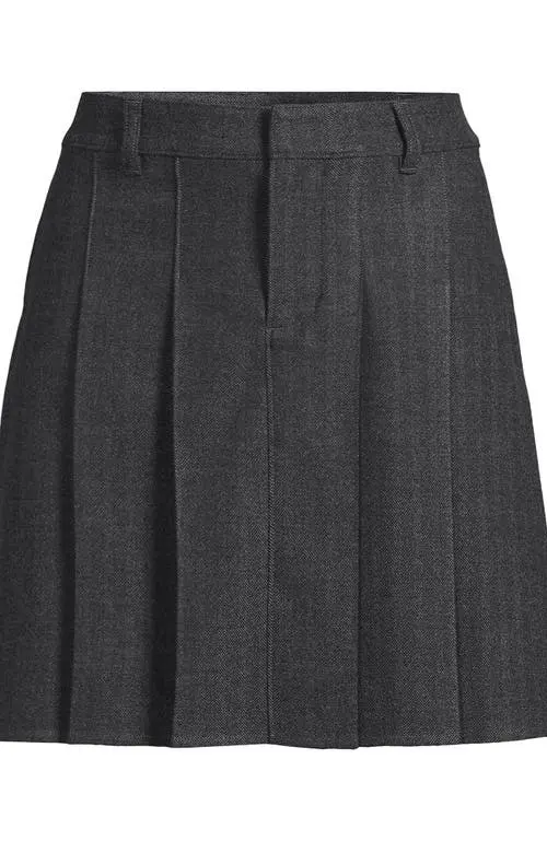LANDS' END Flannel Pleated Mini Skirt
